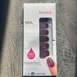 Incoco | Makeup | Incoco Burgandy With Silver Glitter Nail Polish Strips Burgundy Beauty 2 For 8 ...